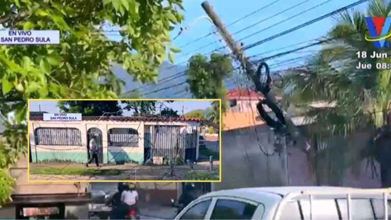 Volqueta derriba postes eléctricos y paraliza tráfico en San Pedro Sula ...